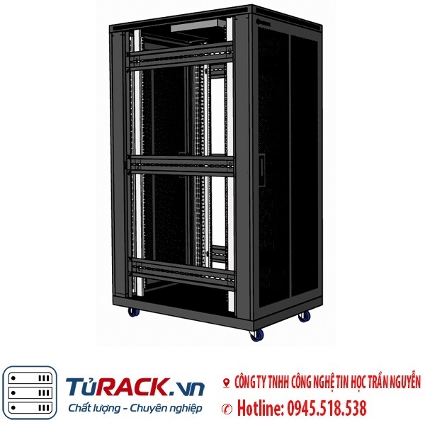 Tủ rack 32U UNR 32UD1000-2CL mẫu mới 2 cửa lưới
