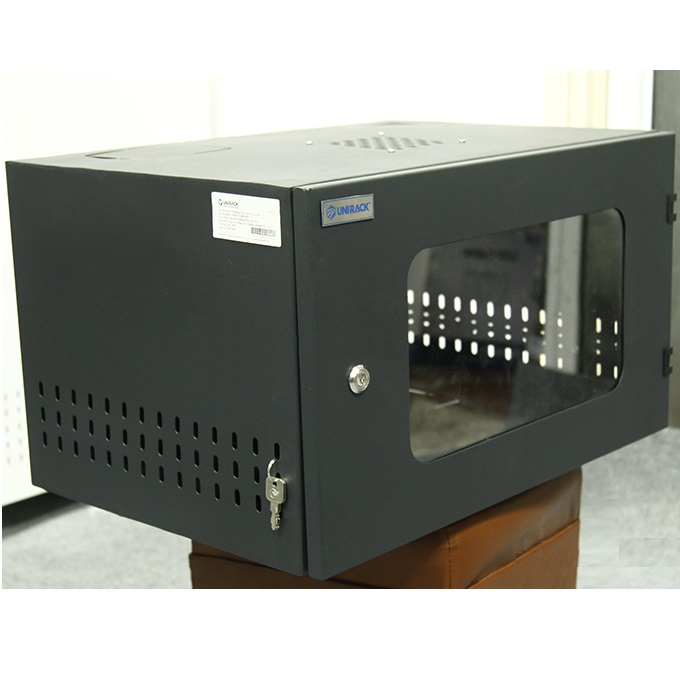 Tủ rack treo tường 6U UNR N6UD400-MK cửa mika