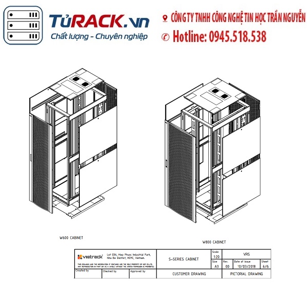Tủ rack Vietrack S-Series Server Cabinet 15U 600 x 800
